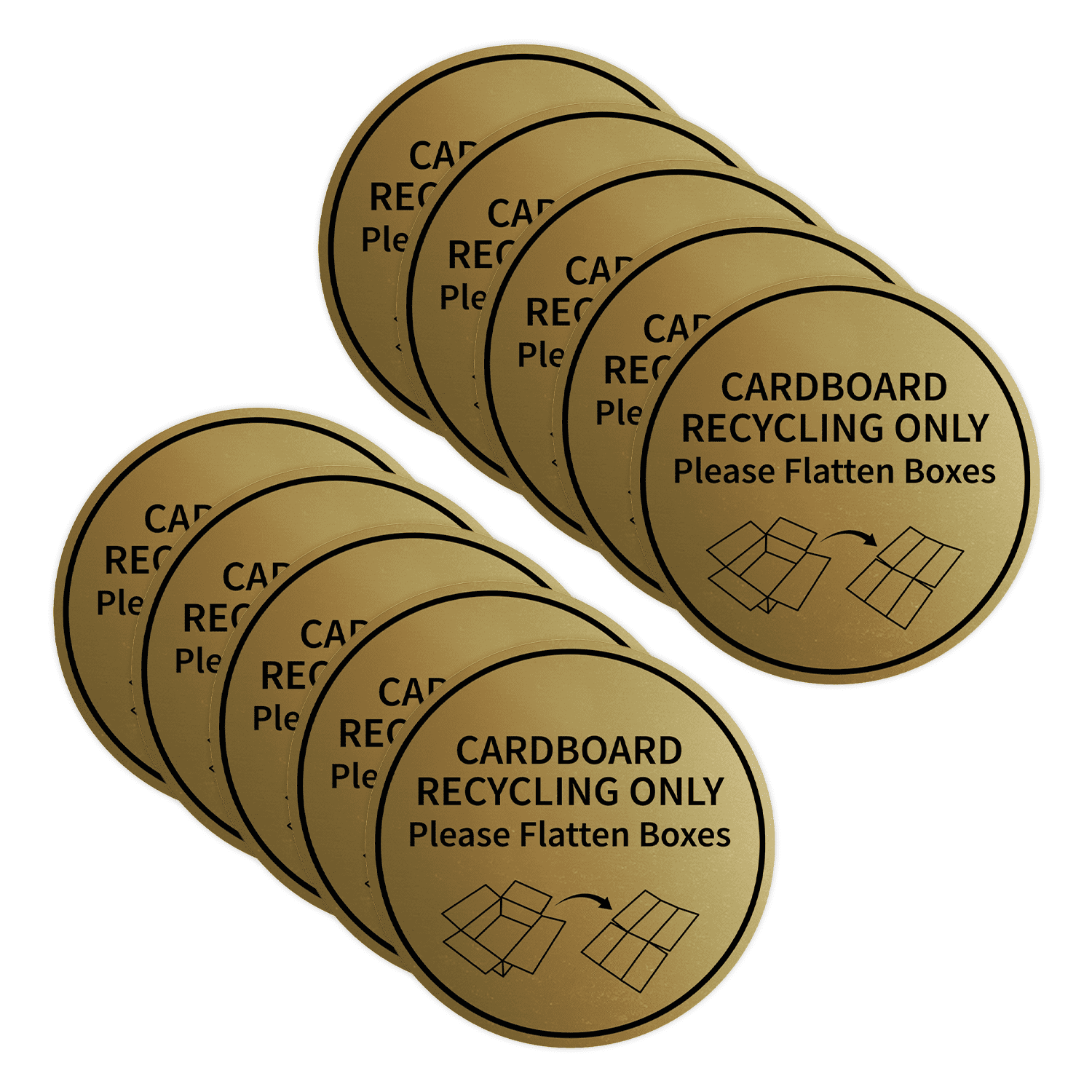 Signs ByLITA Circle Cardboard Recycling Only Please Flatten Boxes Sign ...