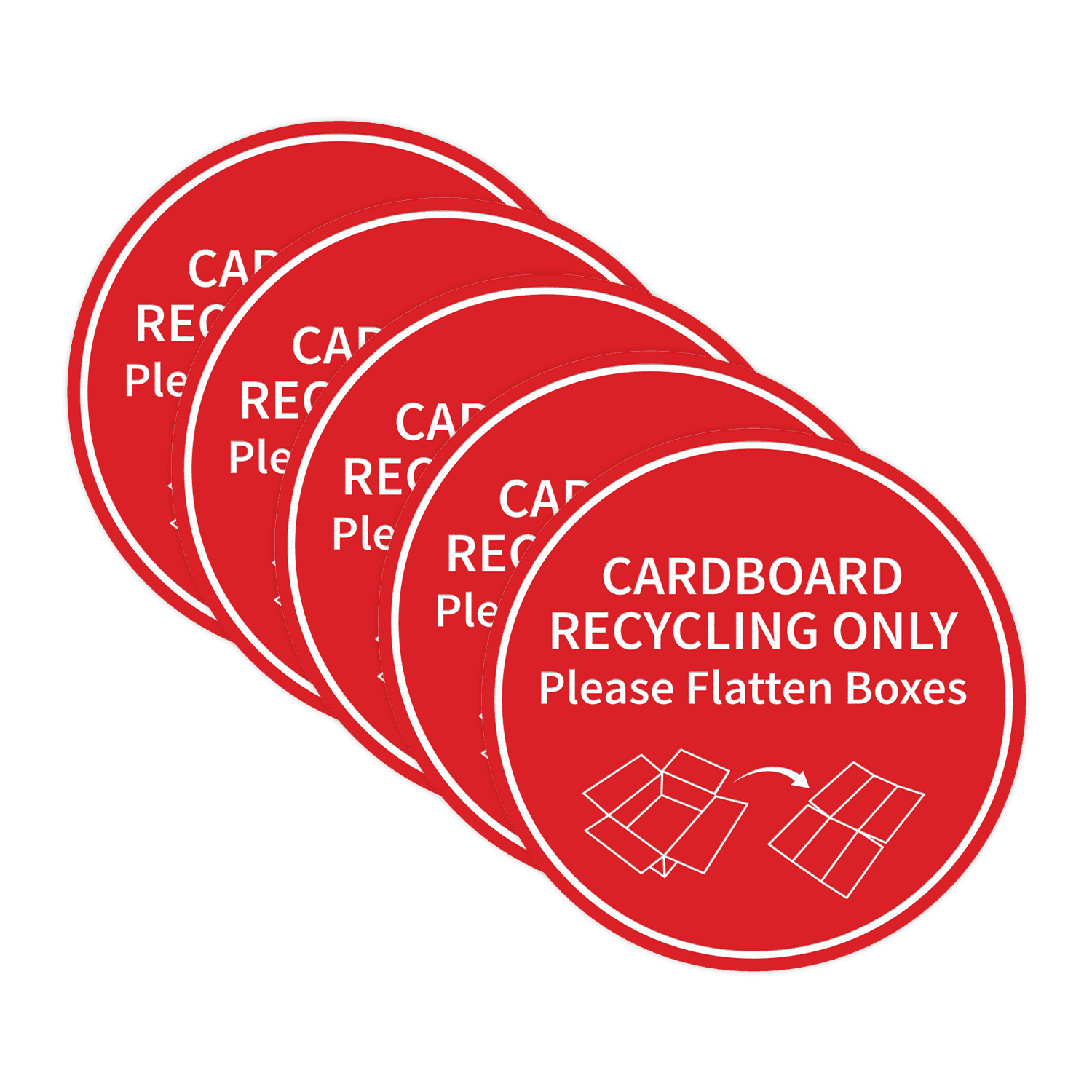 Signs ByLITA Circle Cardboard Recycling Only Please Flatten Boxes Sign ...