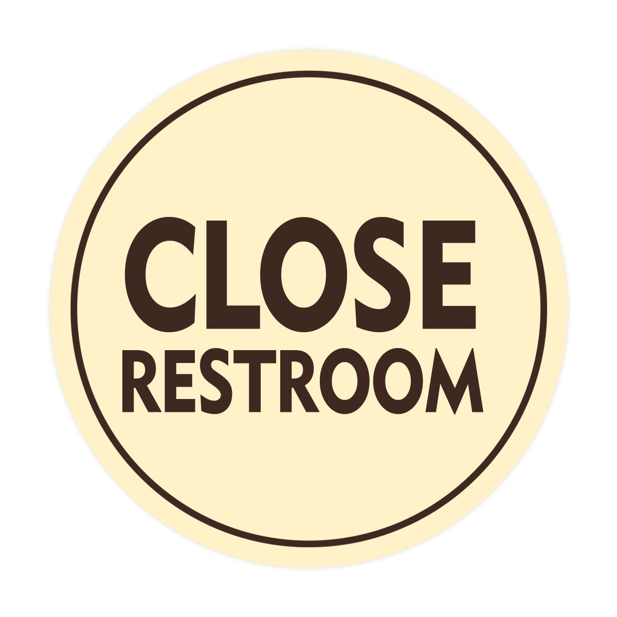 Signs ByLITA Circle Close Restroom Sign (Ivory/Dark Brown) - Large ...