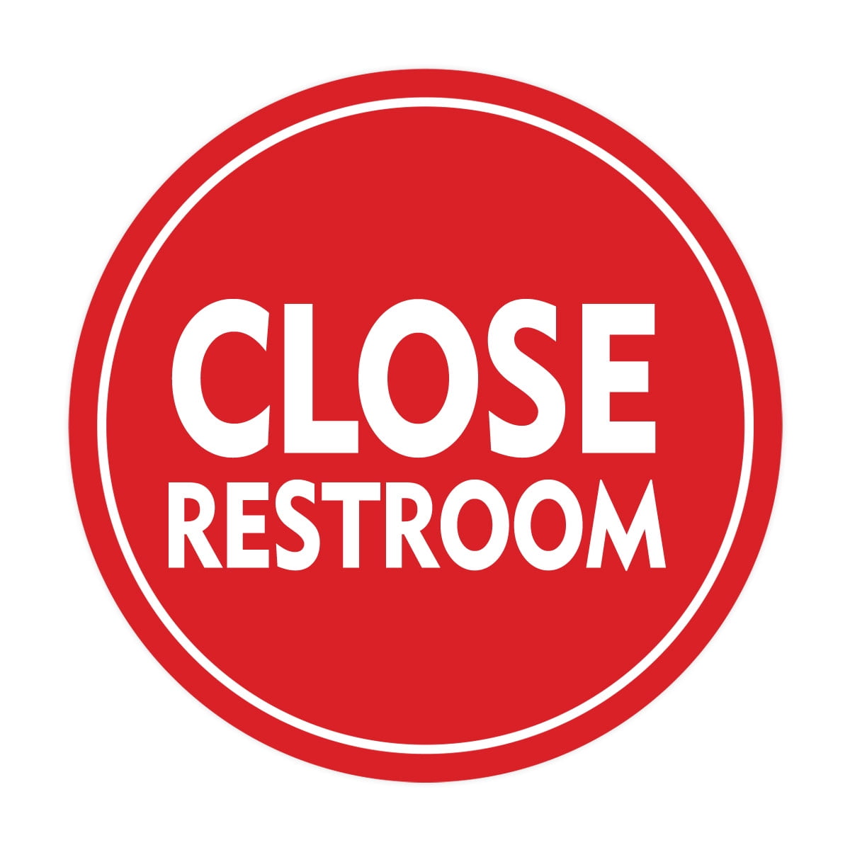 Signs ByLITA Circle Close Restroom Sign (Red) - Large - Walmart.com
