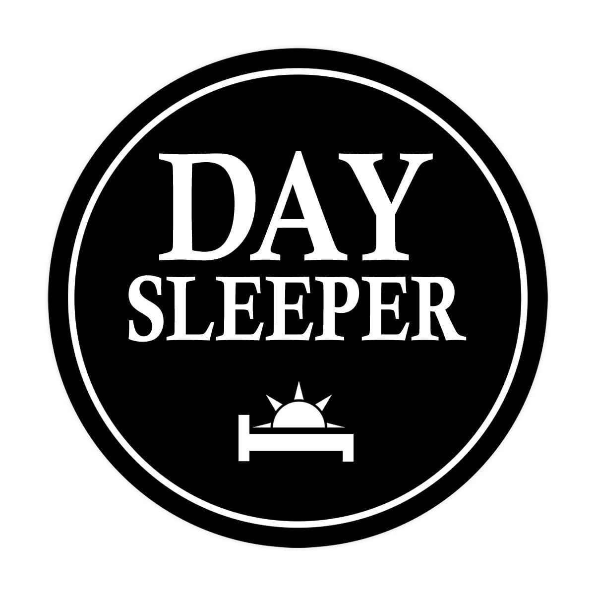 Signs ByLITA Circle Day Sleeper Sign, Black, Medium, 6x6, Adhesive ...