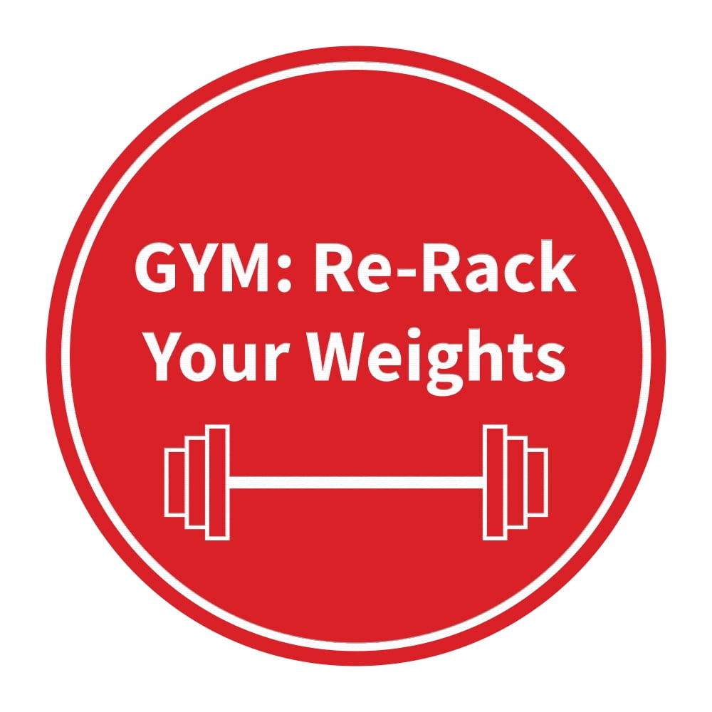 Signs ByLITA Circle GYM: Re-Rack Your Weights Sign (Red) - Medium ...