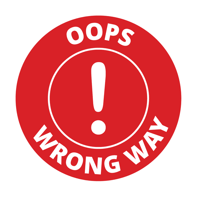 Signs ByLITA Circle Oops, Wrong Way Sign (Red) - Medium - Walmart ...