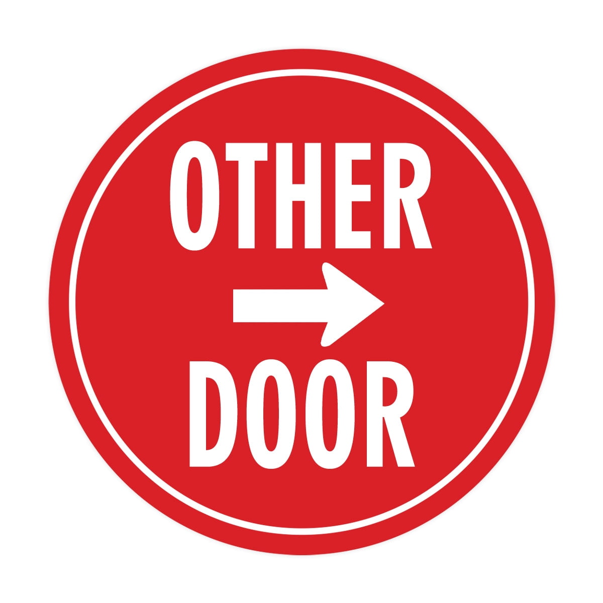 Signs ByLITA Circle Other Door (Right Arrow) Sign (Red) - Large ...