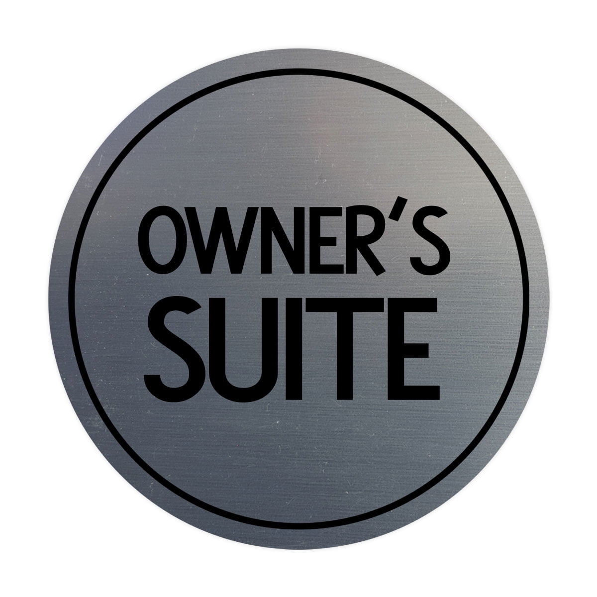 Signs ByLITA Circle Owner?s Suite Sign (Brushed Silver) - Medium ...