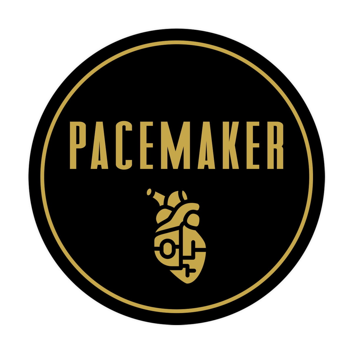 Signs ByLITA Circle Pacemaker Sign (Black /Gold) - Small - Walmart.com