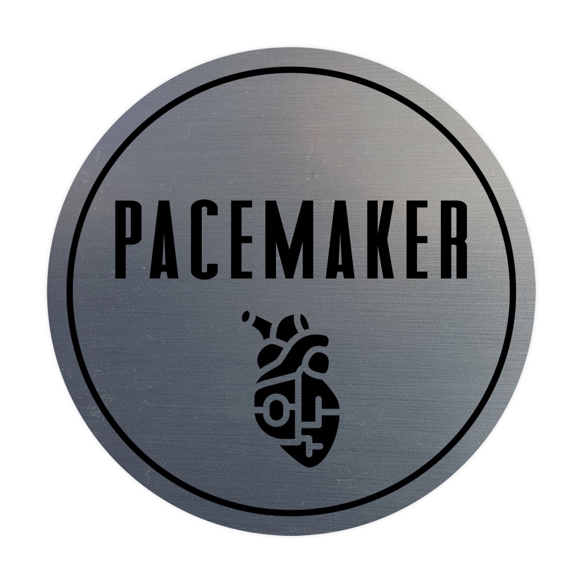 Signs ByLITA Circle Pacemaker Sign (Brushed Silver) - Small - Walmart.com