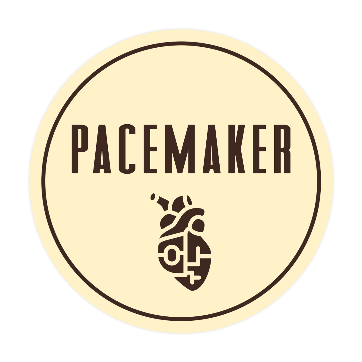 Signs ByLITA Circle Pacemaker Sign (Ivory/Dark Brown) - Large - Walmart.com