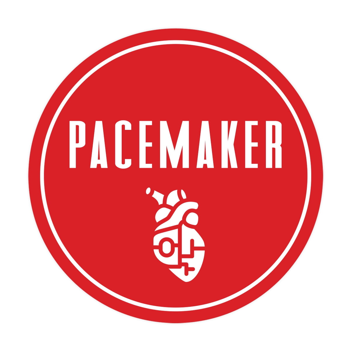 Signs ByLITA Circle Pacemaker Sign (Red) - Small - Walmart.com