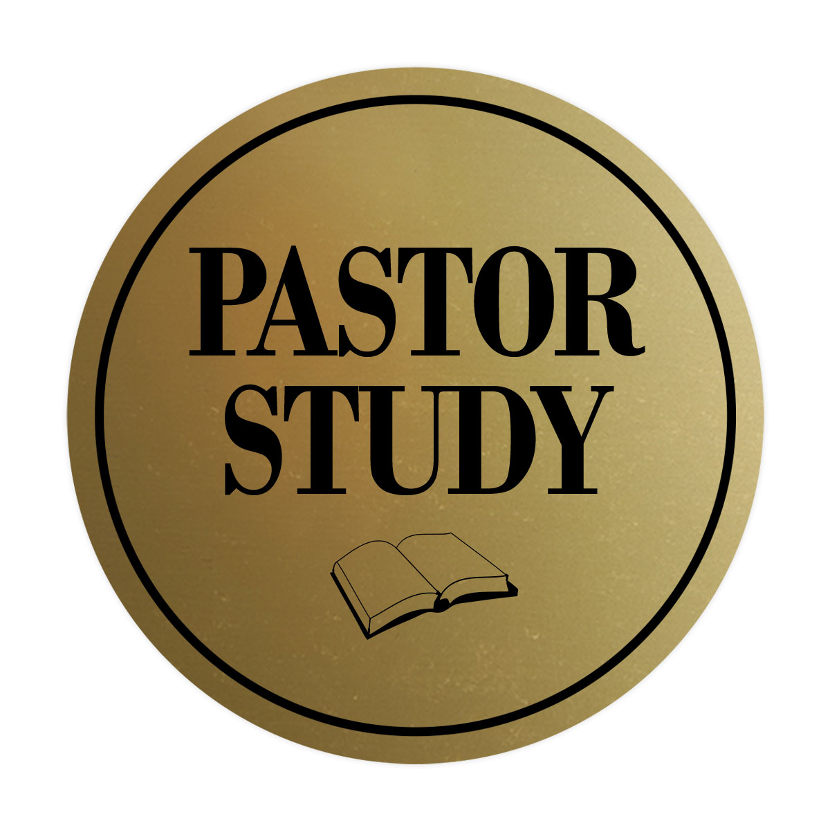 Signs ByLITA Circle Pastor Study Sign (Brushed Gold) - Large - Walmart.com