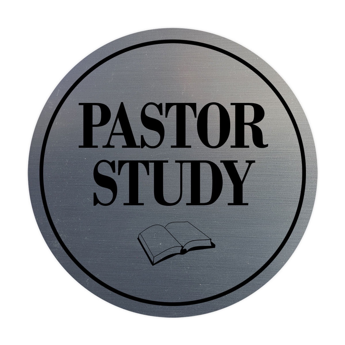 Signs ByLITA Circle Pastor Study Sign (Brushed Silver) - Small ...