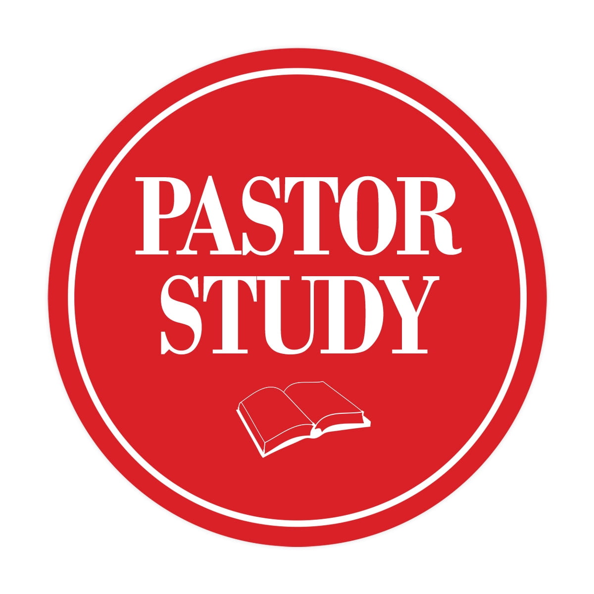 Signs ByLITA Circle Pastor Study Sign (Red) - Small - Walmart.com