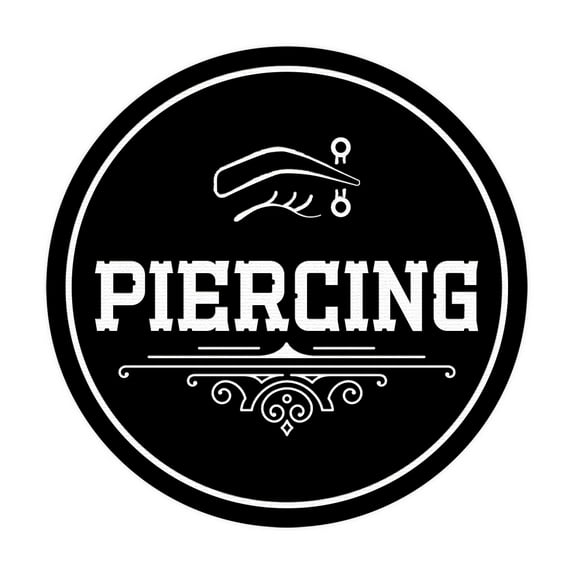 Signs ByLITA Circle Piercing Sign (Black) - Small - Walmart.com