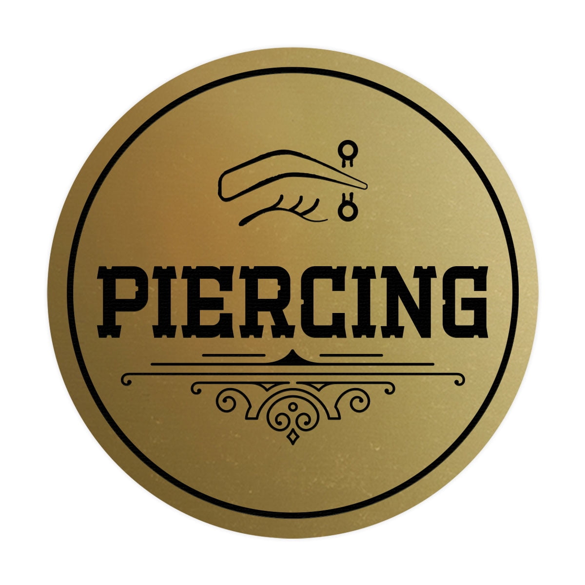 Signs ByLITA Circle Piercing Sign (Brushed Gold) - Small - Walmart.com