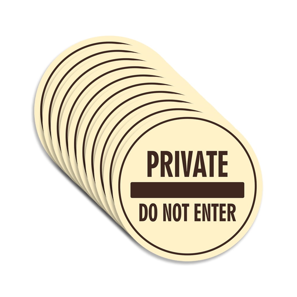Signs ByLITA Circle Private Do Not Enter Sign (Ivory/Dark Brown ...