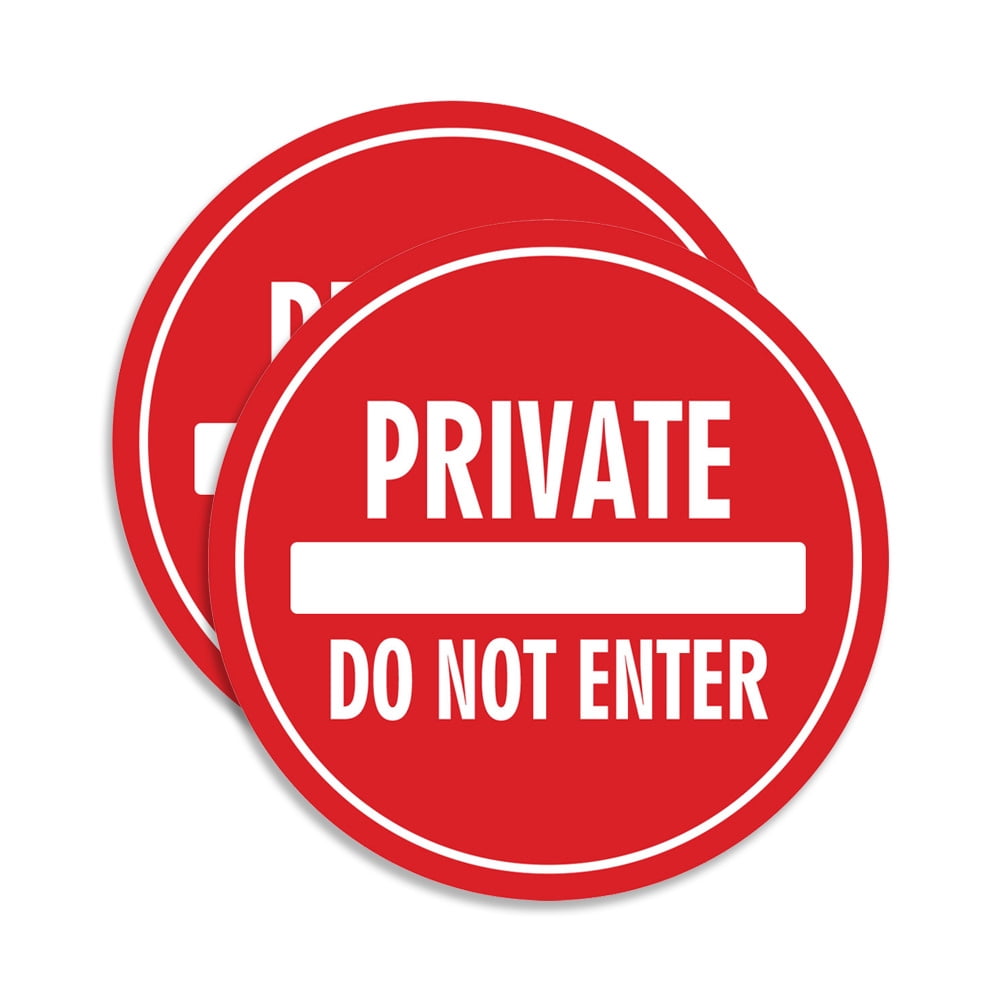Signs ByLITA Circle Private Do Not Enter Sign (Red) - Large (2 Pack ...