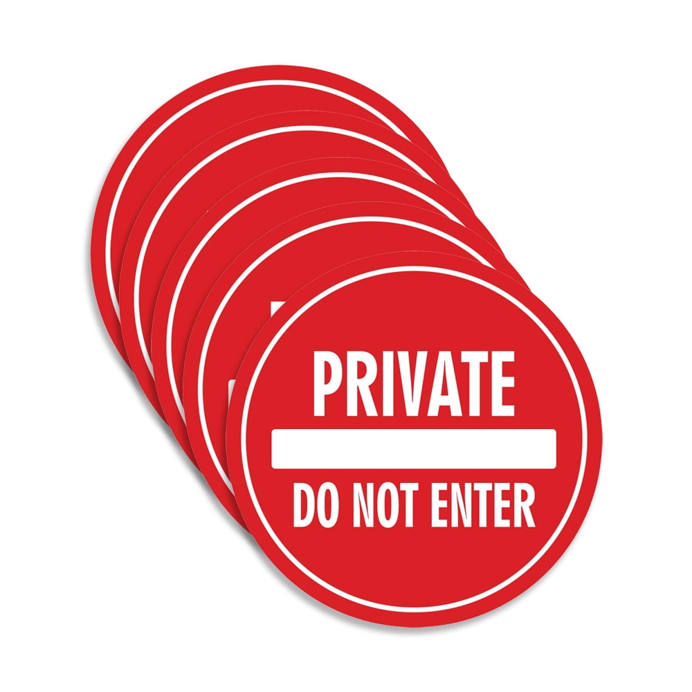 Signs ByLITA Circle Private Do Not Enter Sign (Red) - Medium (5 Pack ...