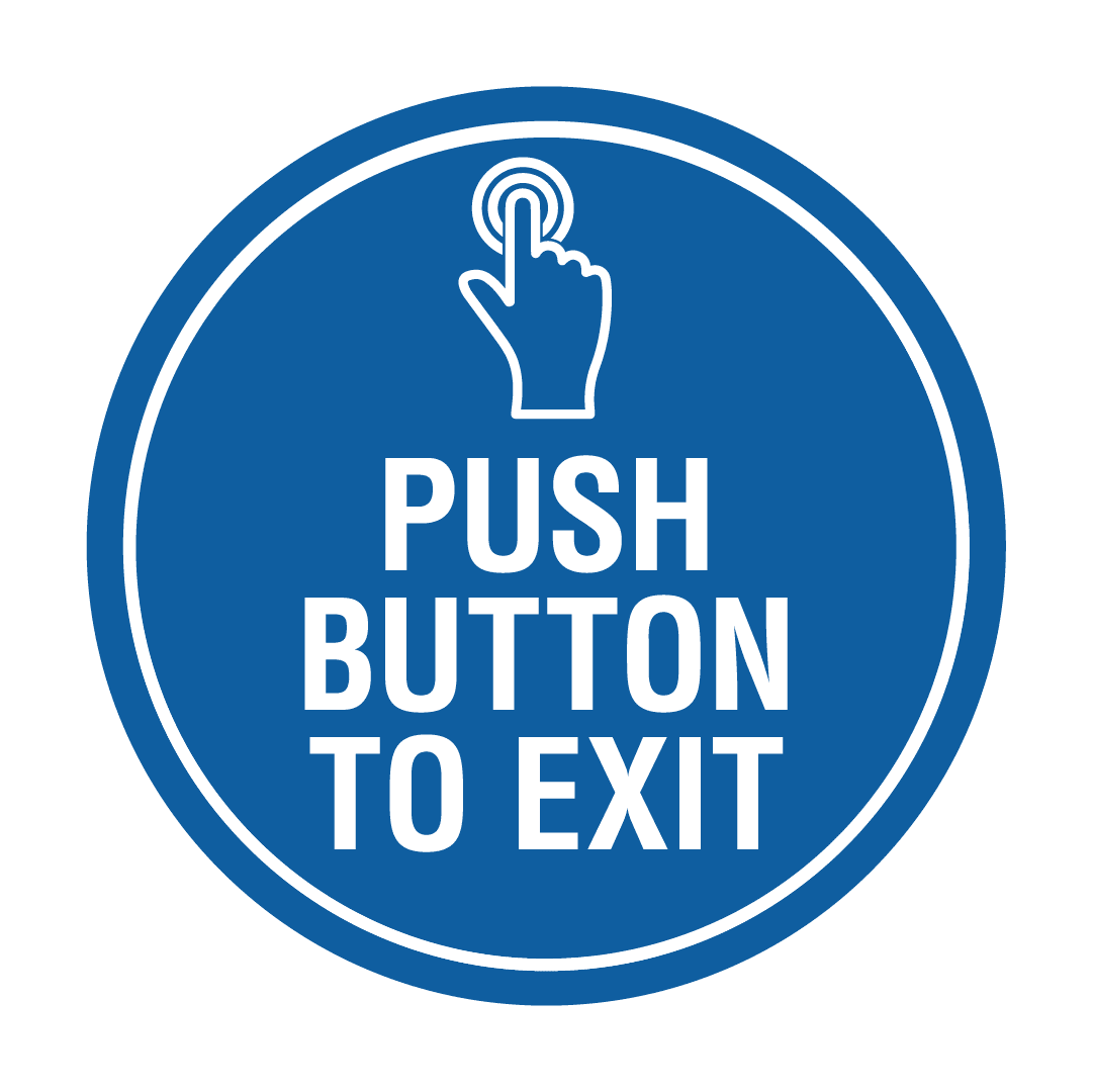 Signs ByLITA Circle Push Button To Exit Sign (Blue) - Large - Walmart.com