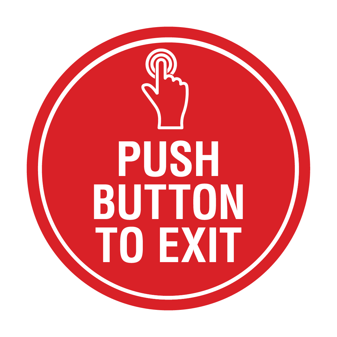 Signs ByLITA Circle Push Button To Exit Sign (Red) - Small - Walmart.com