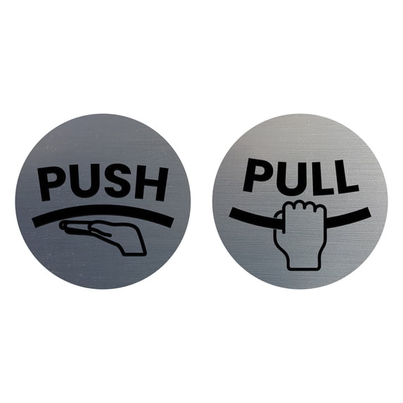 Signs ByLITA Circle Push and Pull Door Signs (Hands Vectors) Door Sign ...
