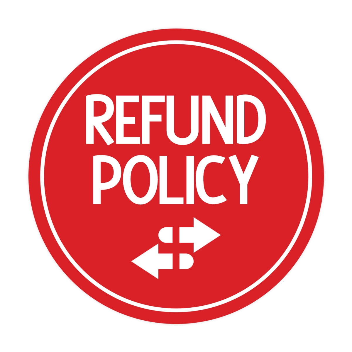 Signs ByLITA Circle Refund Policy Sign (Red) - Large - Walmart.com