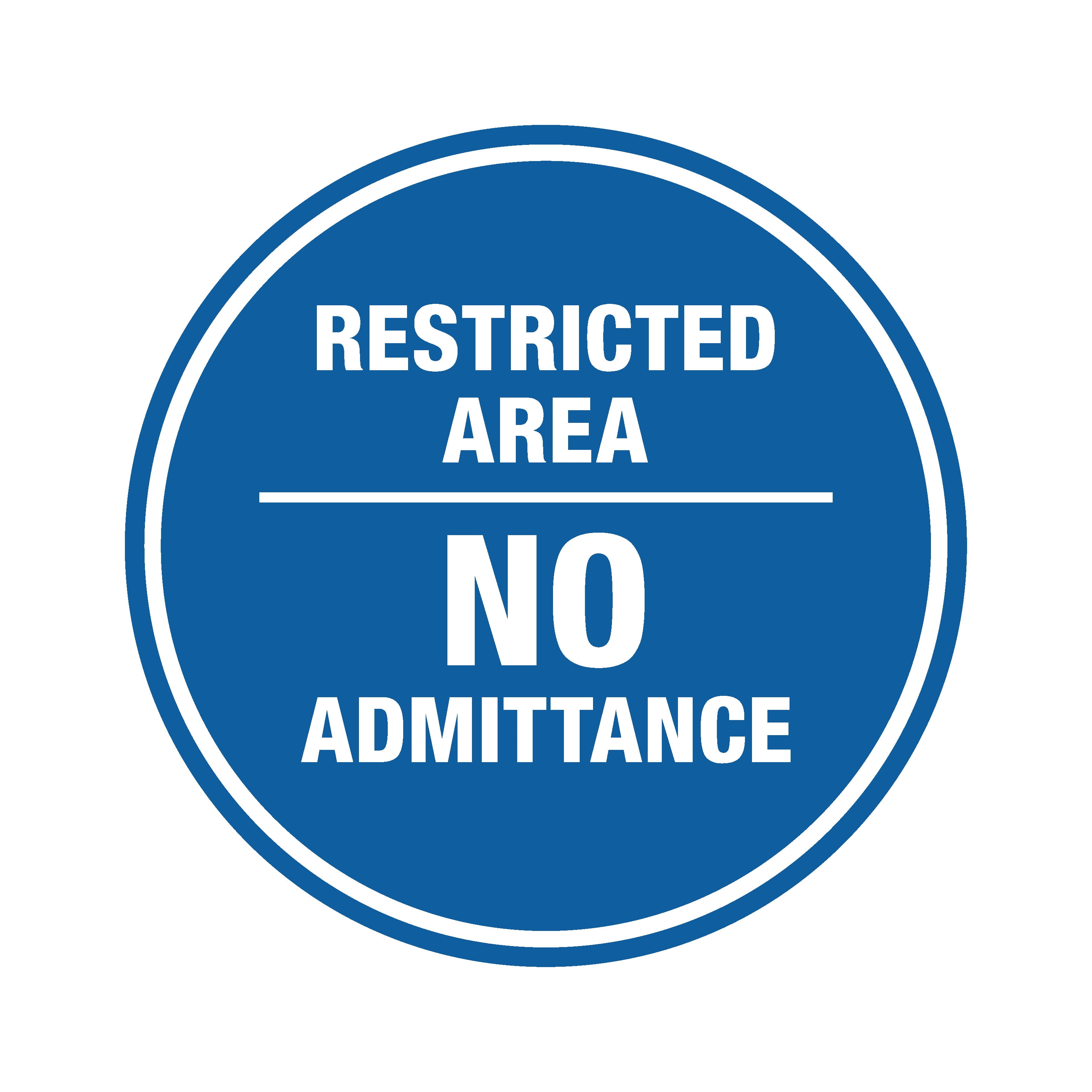 Signs ByLITA Circle Restricted Area No Admittance Sign (Blue) - Medium ...