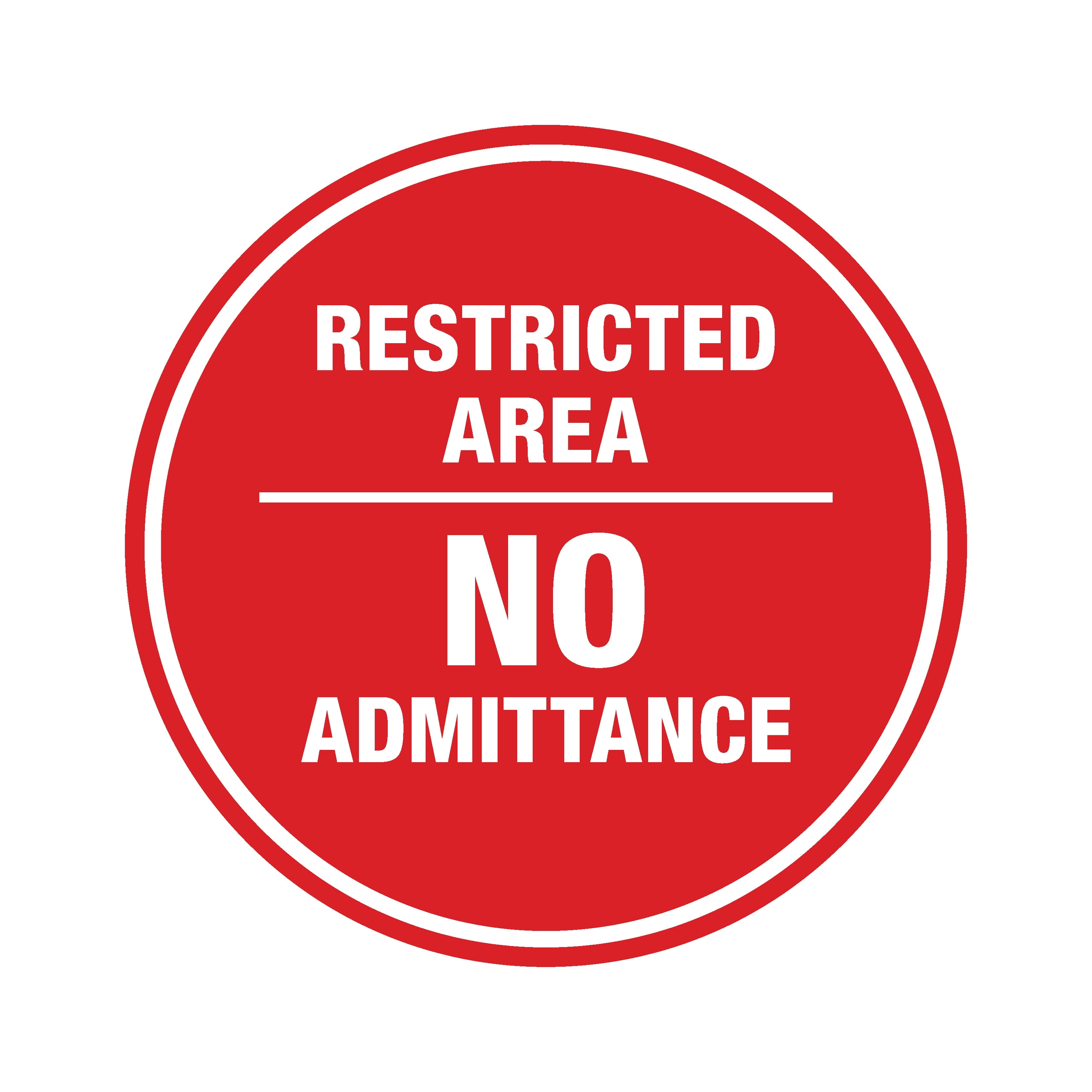 Signs ByLITA Circle Restricted Area No Admittance Sign (Red) - Small ...