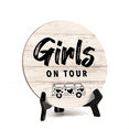 Signs ByLITA Circle Round Girls On Tour Table Sign Light Wood (5x5 ...