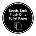 Signs ByLITA Circle Septic Tank Flush Only Toilet Paper Sign (Black ...