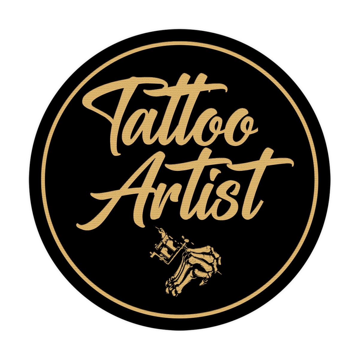 Signs ByLITA Circle Tattoo Artist Sign (Black Gold) - Medium - Walmart.com