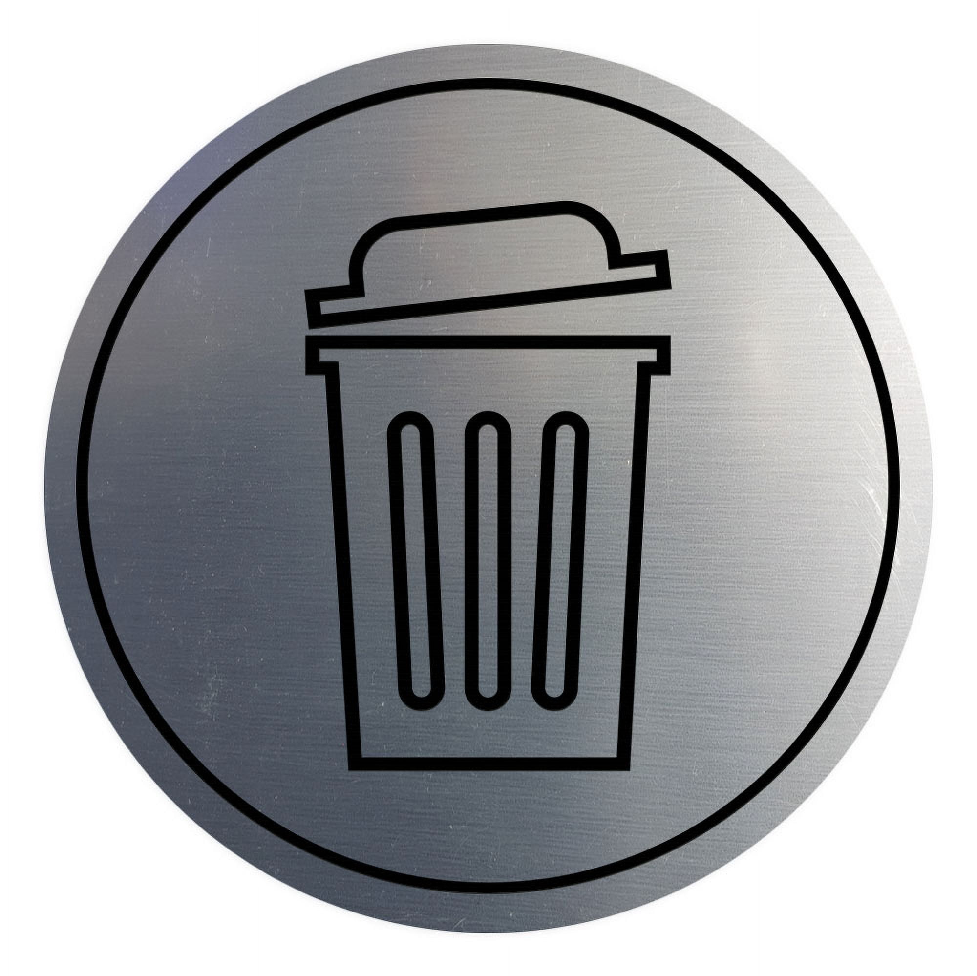 Signs ByLITA Circle Trash Can Graphic Door or Wall Sign | Easy ...