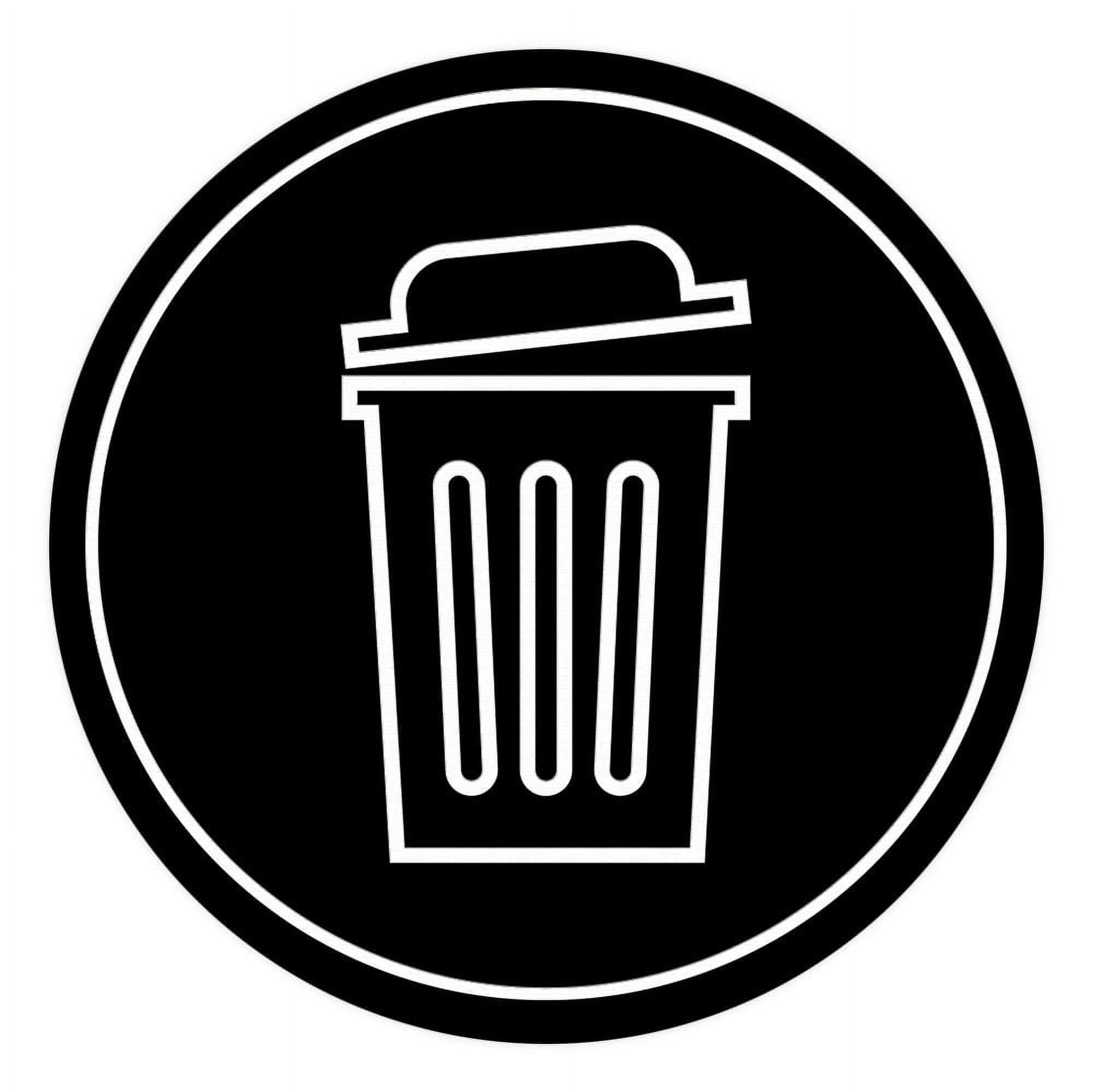 Signs ByLITA Circle Trash Can Graphic Door or Wall Sign | Easy ...