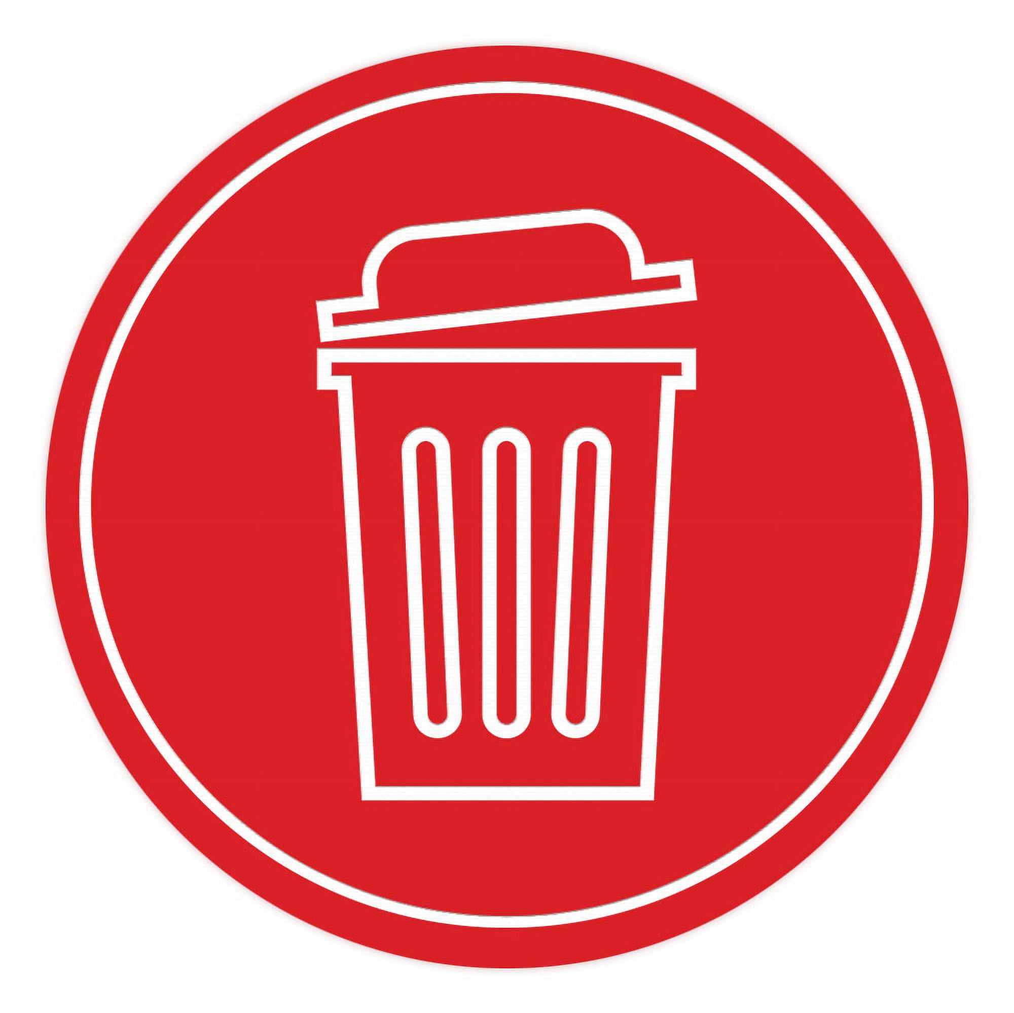 Signs ByLITA Circle Trash Can Graphic Door or Wall Sign | Easy ...
