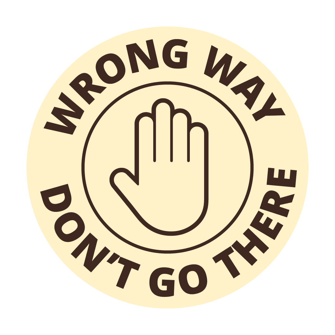 Signs ByLITA Circle Wrong Way, Don't go there Sign (Ivory/Dark Brown ...