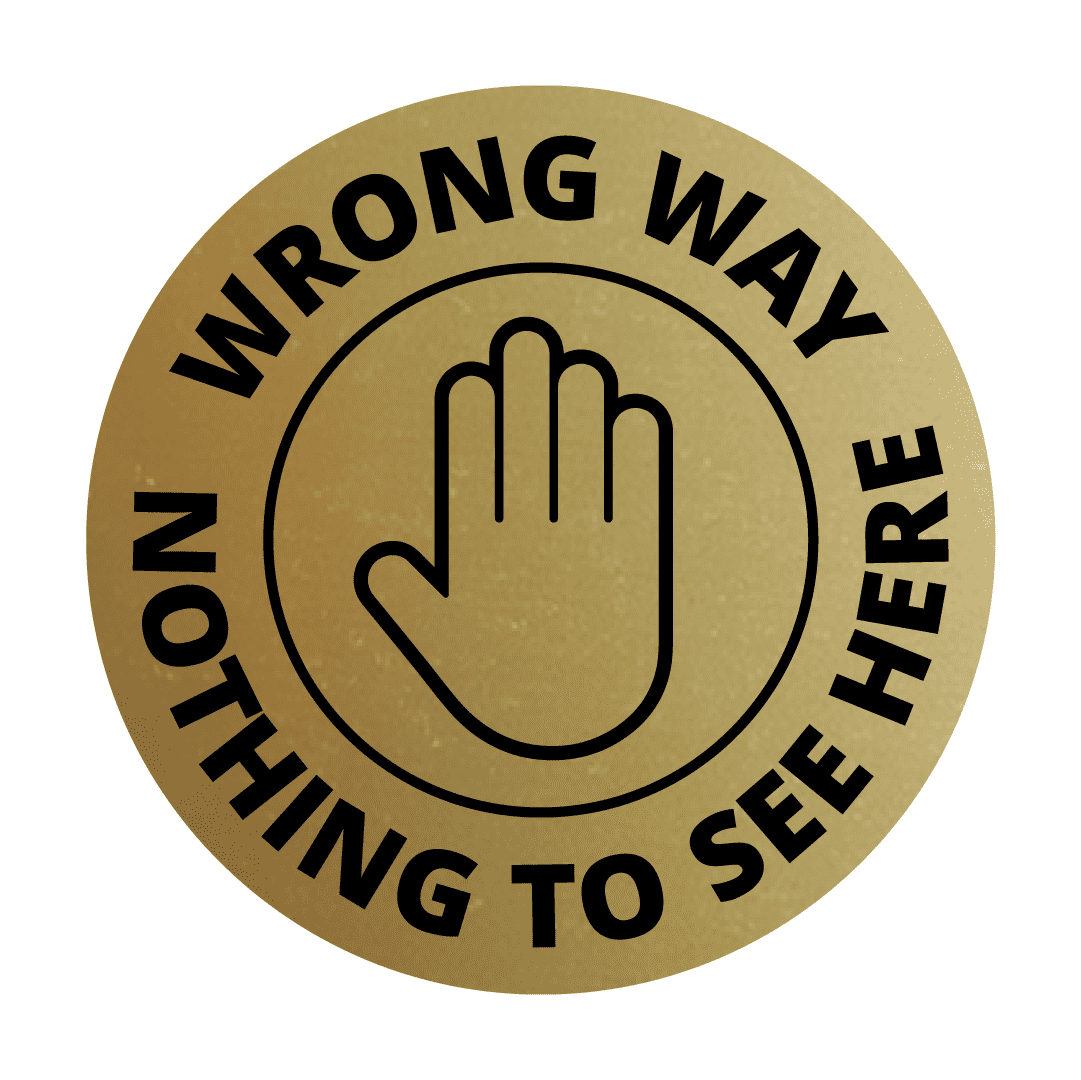 Signs ByLITA Circle Wrong Way, Nothing to see here Sign (Brushed Gold ...