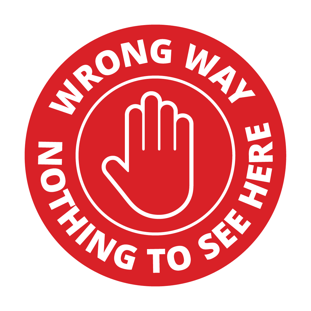 Signs ByLITA Circle Wrong Way, Nothing to see here Sign (Red) - Medium ...