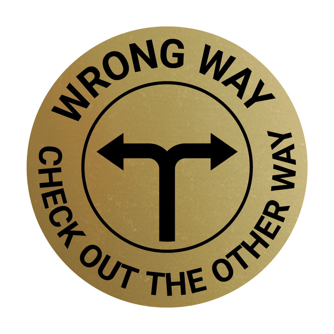 Signs ByLITA Circle Wrong Way, check out the other way Sign (Brushed ...