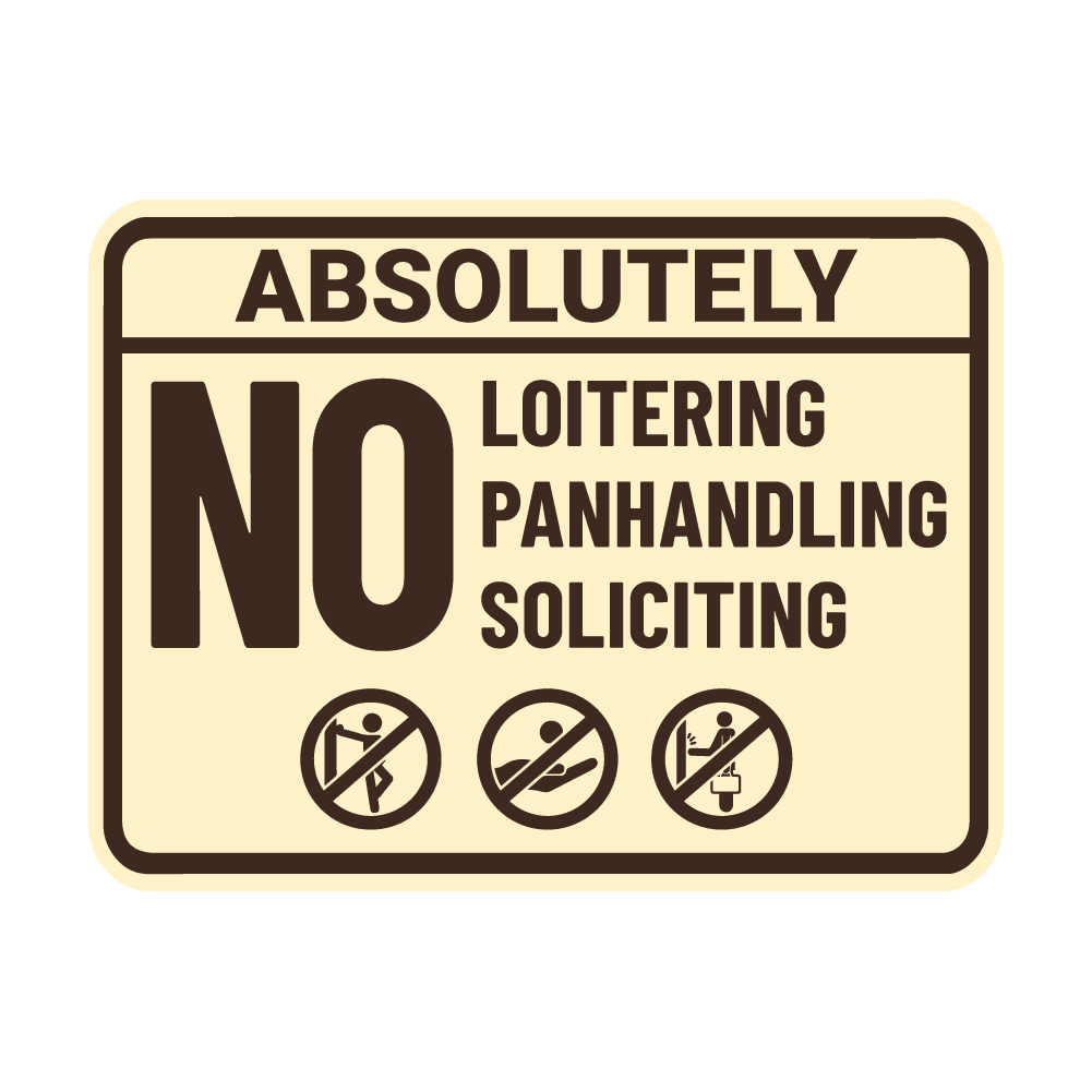 Signs ByLITA Classic Framed Absolutely No Loitering No Panhandling No ...