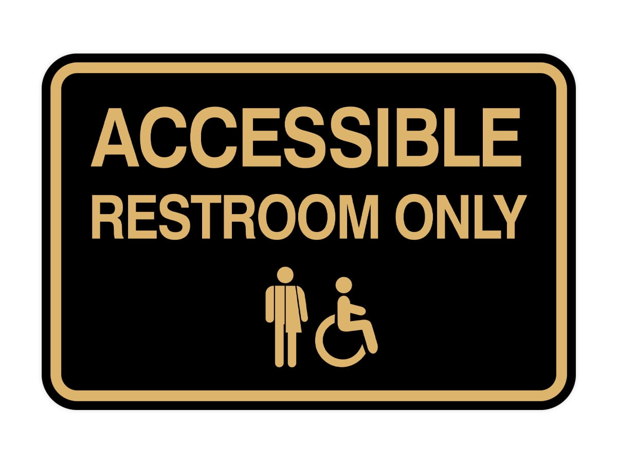 Signs ByLITA Classic Framed Accessible Restroom Sign (Black Gold ...