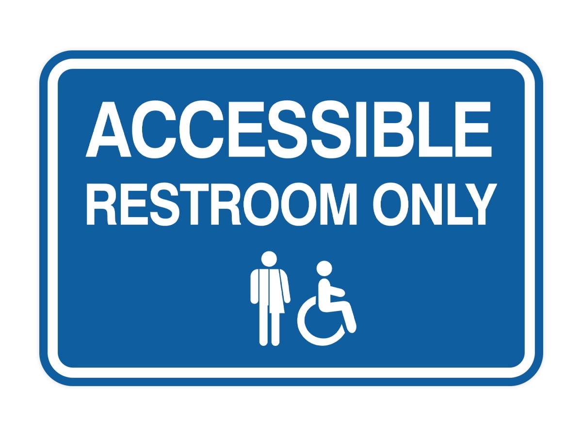 Signs ByLITA Classic Framed Accessible Restroom Sign (Blue) - Small ...