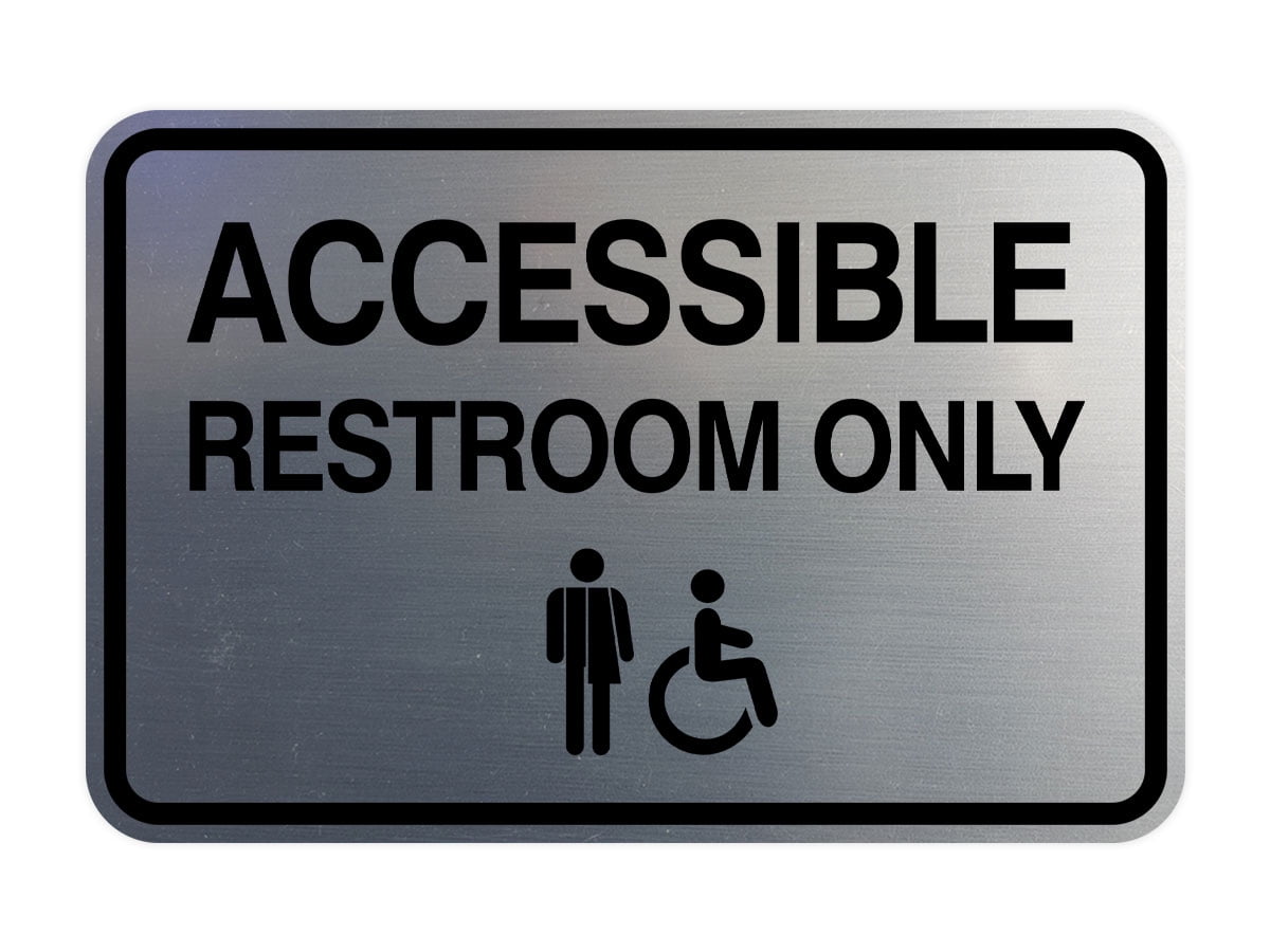 Signs ByLITA Classic Framed Accessible Restroom Sign (Brushed Silver ...