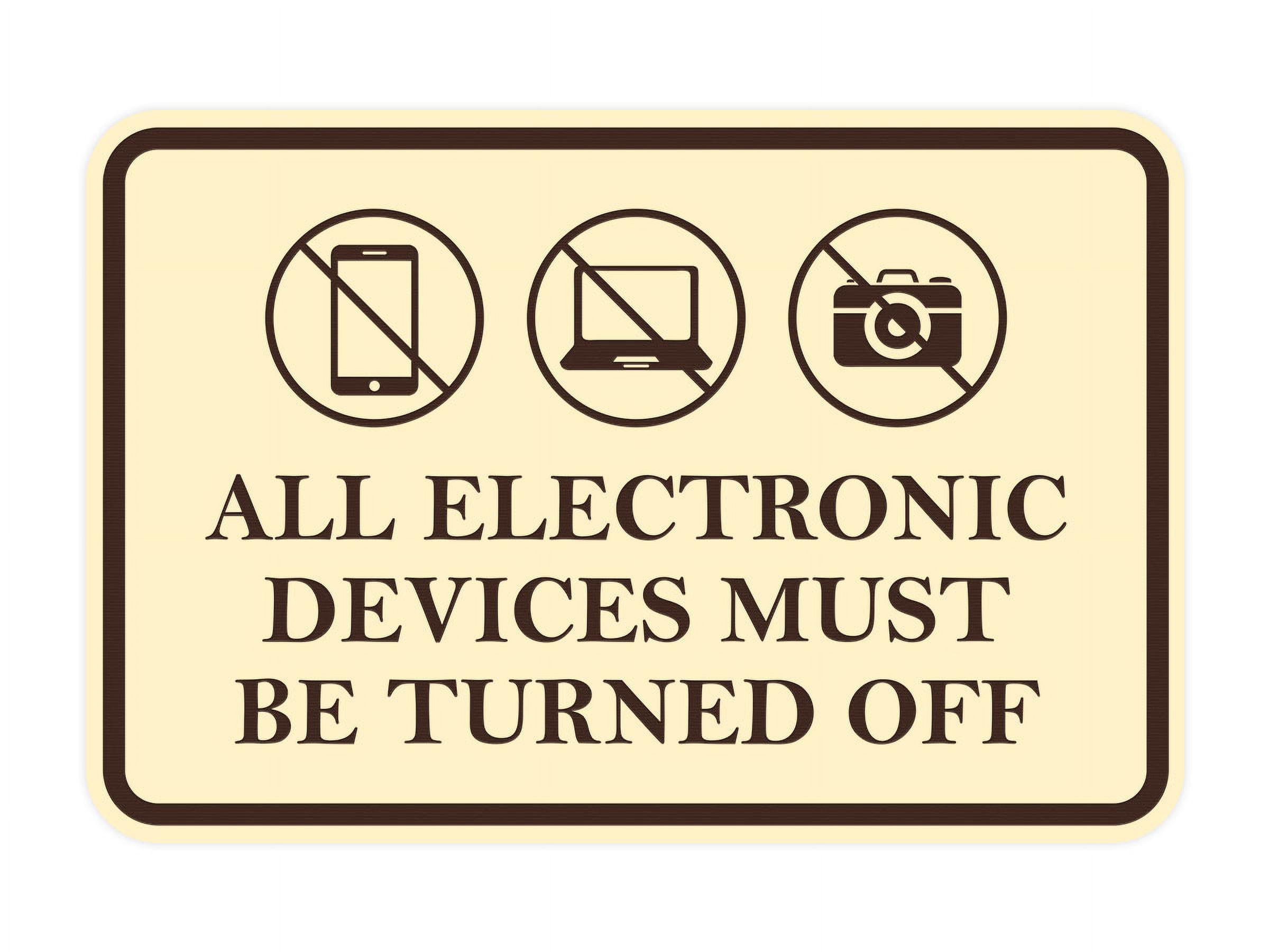 Signs ByLITA Classic Framed All Electronic Devices Must Be Turned Off ...