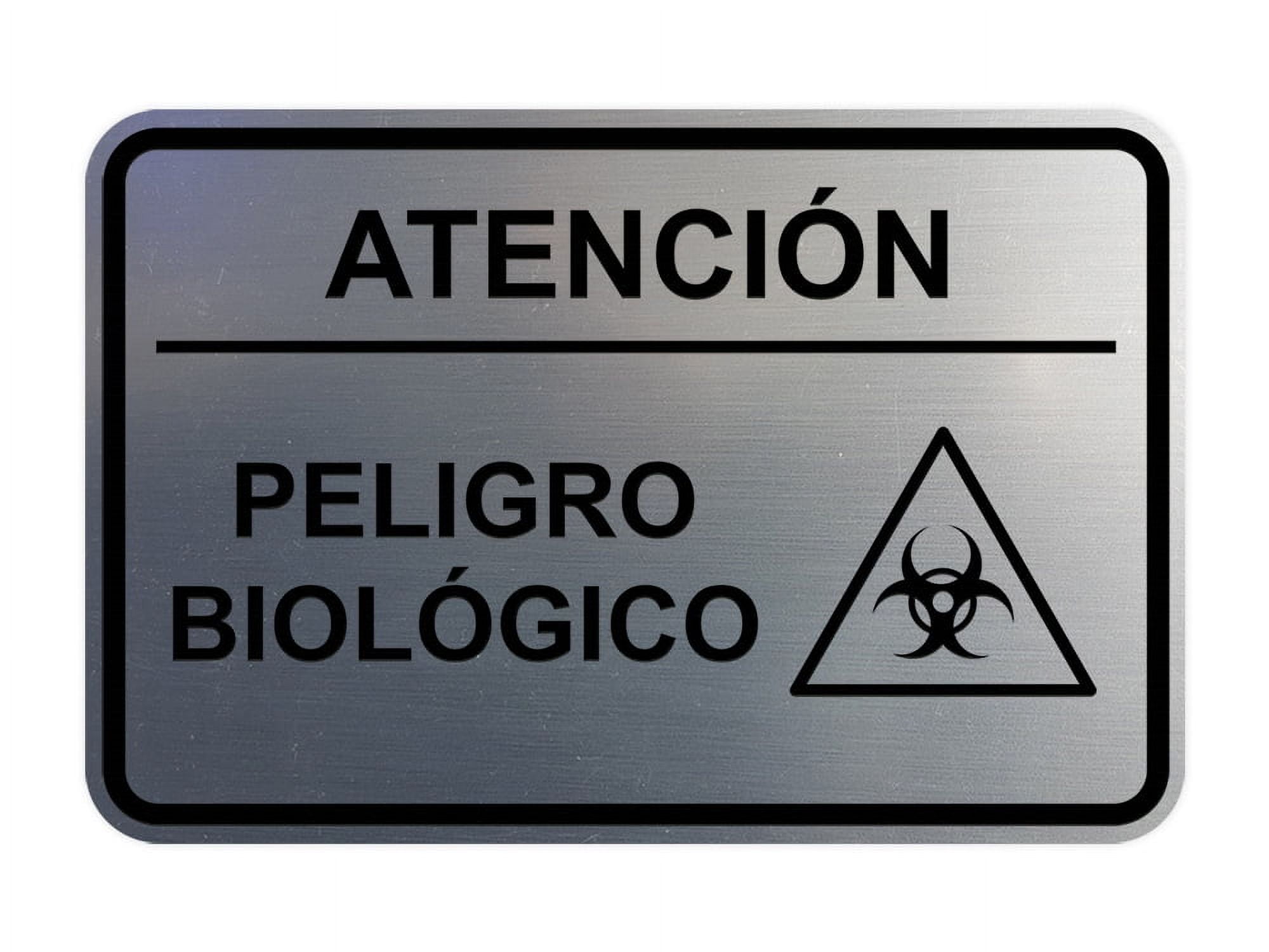 Signs ByLITA Classic Framed Atención Peligro biológico Door or Wall ...