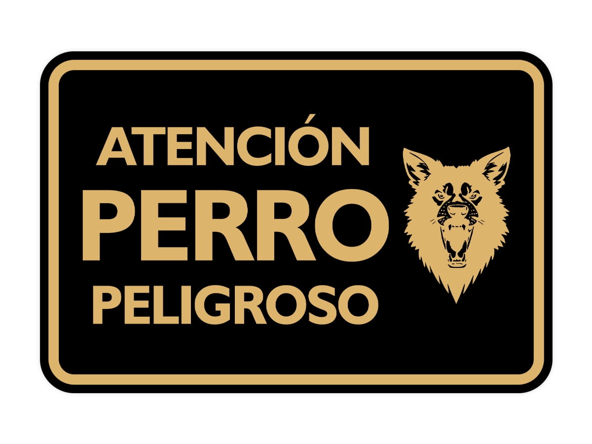 Signs ByLITA Classic Framed Atención Perro Peligroso Graphic Spanish ...