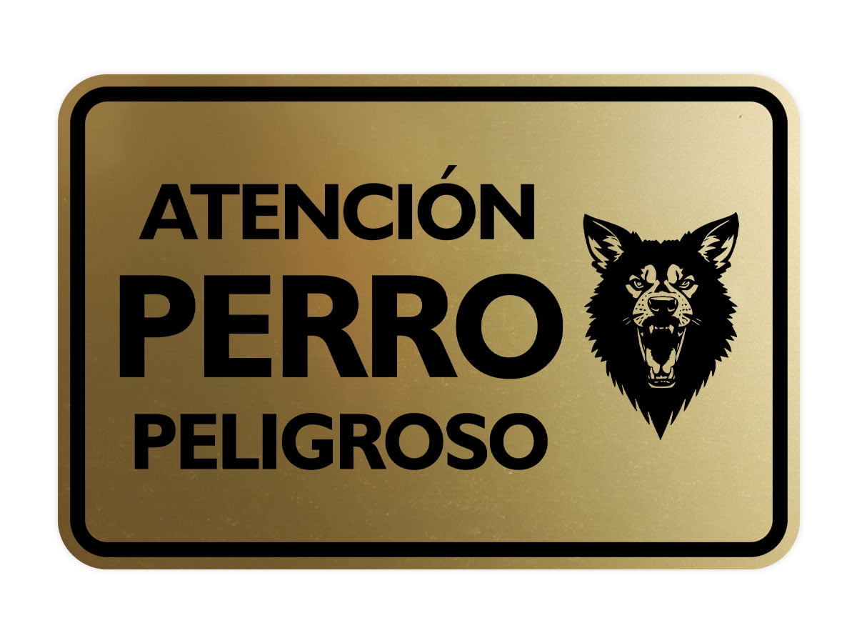 Signs ByLITA Classic Framed Atención Perro Peligroso Graphic Spanish ...