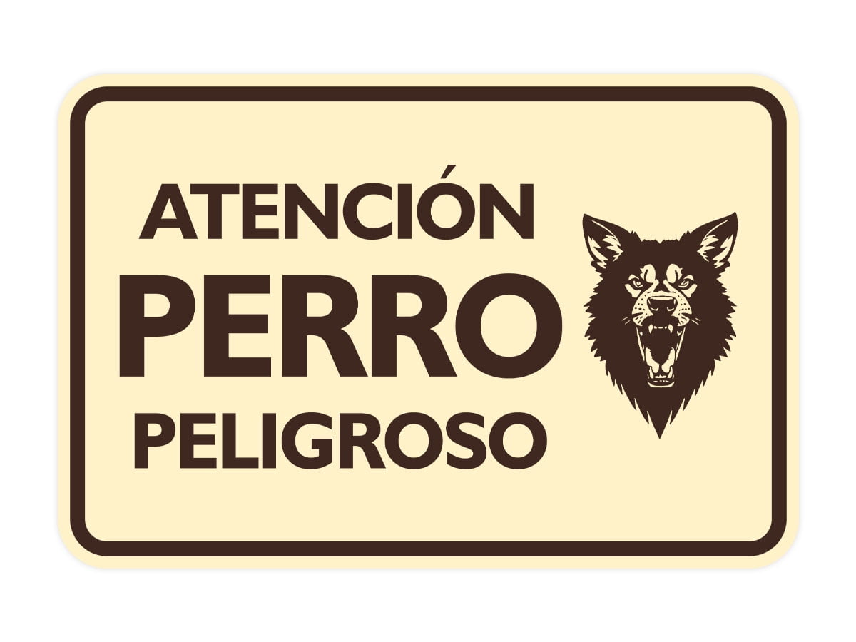 Signs ByLITA Classic Framed Atención Perro Peligroso Graphic Spanish ...