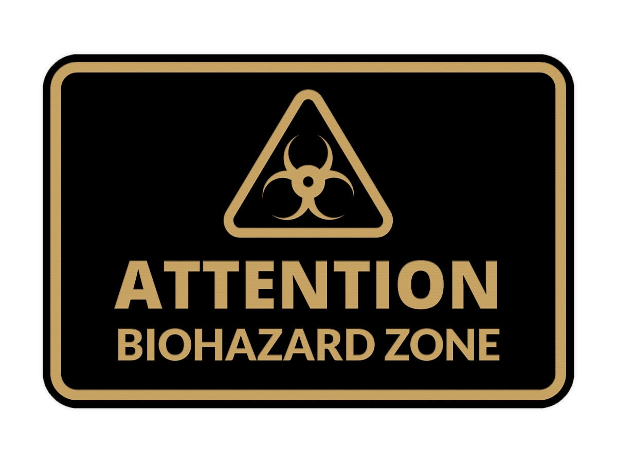 Signs ByLITA Classic Framed Attention: Biohazard Zone Door or Wall Sign ...