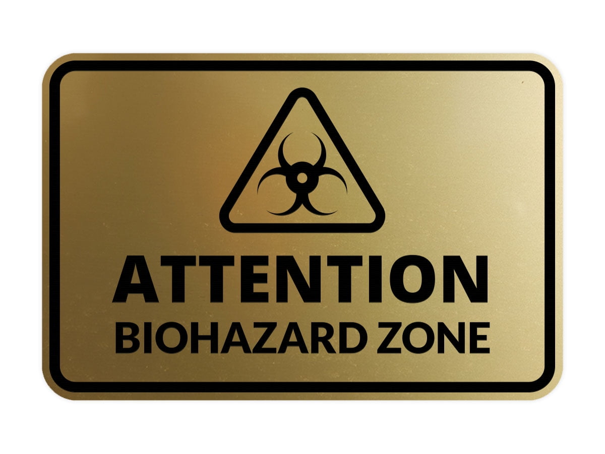 Signs ByLITA Classic Framed Attention: Biohazard Zone Door or Wall Sign ...