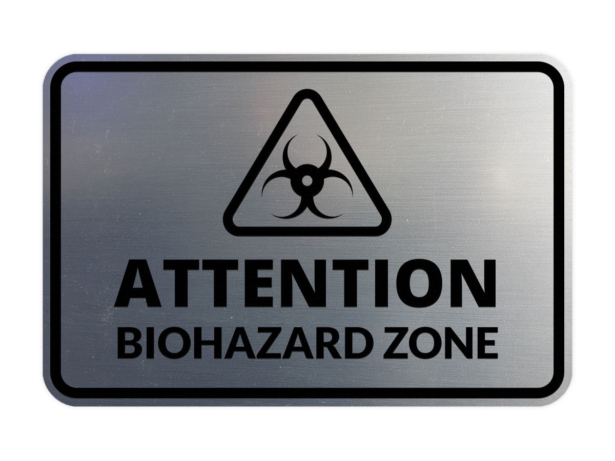 Signs ByLITA Classic Framed Attention: Biohazard Zone Door or Wall Sign ...