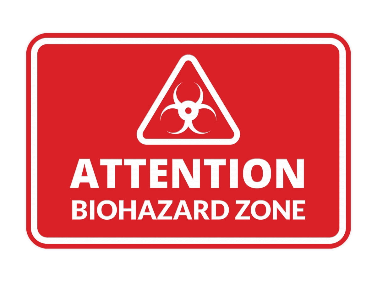 Signs ByLITA Classic Framed Attention: Biohazard Zone Door or Wall Sign ...